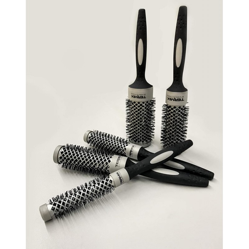 Termix Evolution Basic - Pack de 5 cepillos de pelo térmico redondo con fibra ionizada
